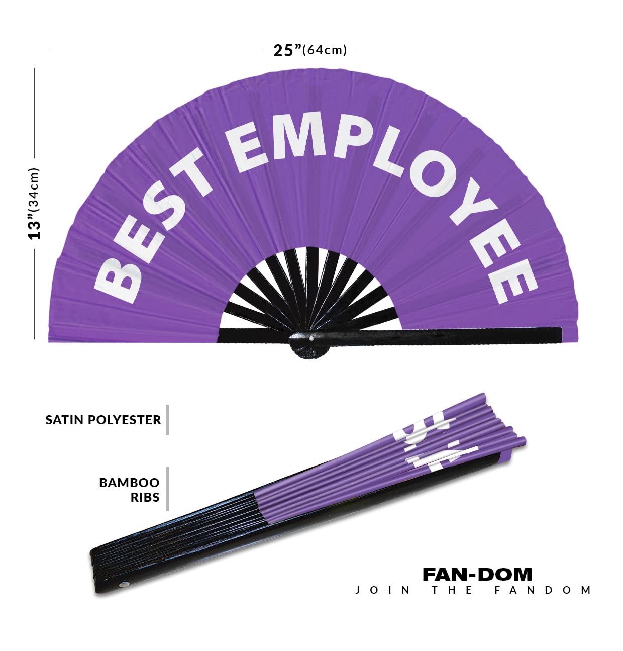 Best Employee hand fan foldable bamboo circuit hand fan funny gag slang words expressions statement gifts Festival accessories Rave handheld Circuit event fan Clack fans (Purple)