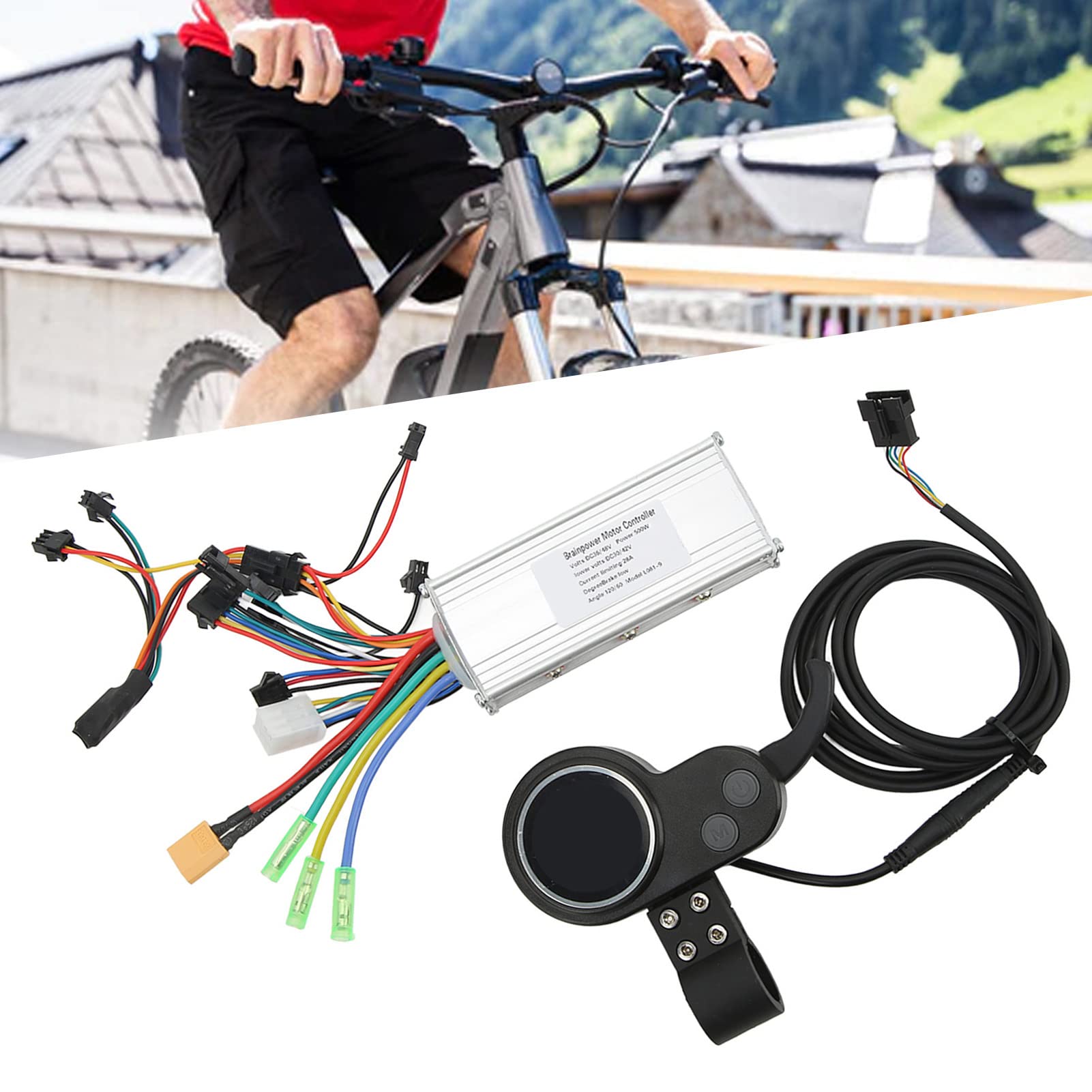 SPYMINNPOO Ebike Brushless Controller Kit,36V 48V 500W Controller with LCD Display Electric Bike Scooter Motor Parts Accessories