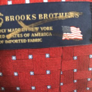 Brooks Brothers Made in New York Red Basketweave Tie