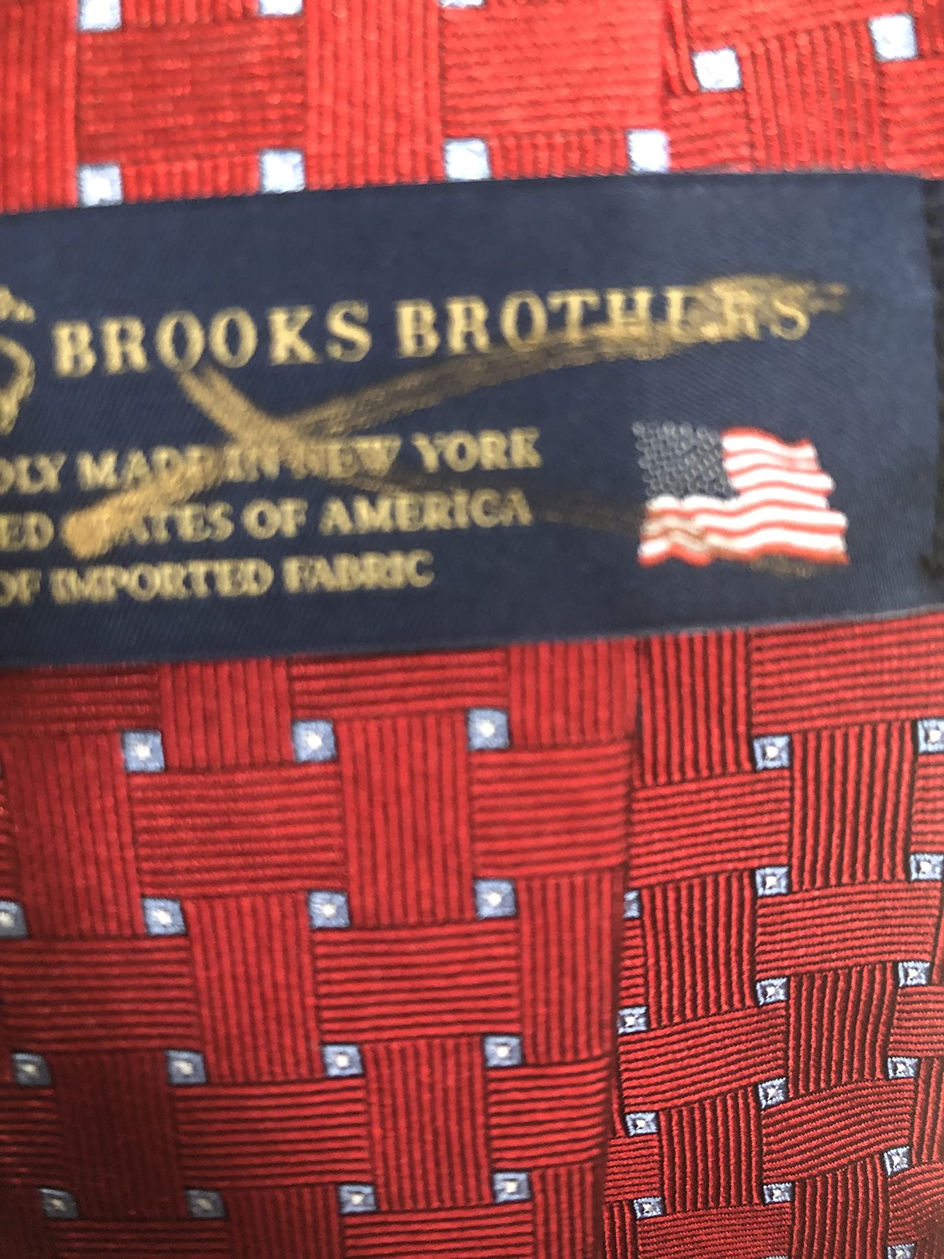 Brooks Brothers Made in New York Red Basketweave Tie