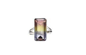 watermelon tourmaline ring, 925 solid sterling silver ring, tourmaline quartz ring, women ring, statement ring, handmade ring, gift ring (size-9)