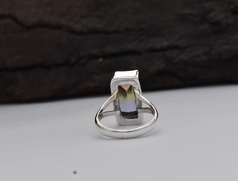 Watermelon Tourmaline Ring, 925 Solid Sterling Silver Ring, Tourmaline Quartz Ring, Women Ring, Statement Ring, Handmade Ring, Gift Ring (Size-9)