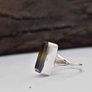 Watermelon Tourmaline Ring, 925 Solid Sterling Silver Ring, Tourmaline Quartz Ring, Women Ring, Statement Ring, Handmade Ring, Gift Ring (Size-9)