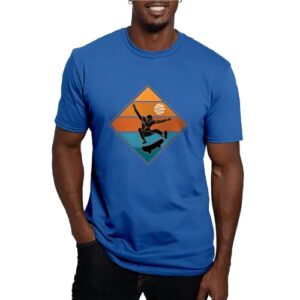 cafepress skateboarding silhouette t shirt men's fitted graphic t-shirt royal