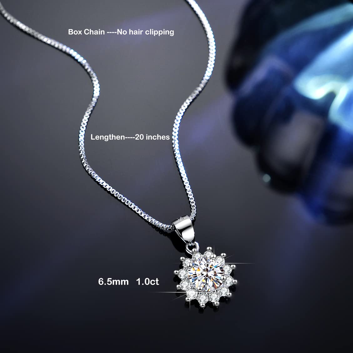 EARTHMOUNT Sunflower Pendant Necklaces for Women With Birthstone 925 Sterling Silver Birthday Valentine’s Day Anniversary Dainty Sun Preppy Jewelry Mom Girlfriend