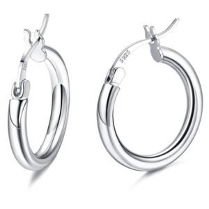 milacolato 925 sterling silver twisted hoop earrings 18k white gold plated wave chunky hoop earrings hypoallergenic huggie stud earrings for women