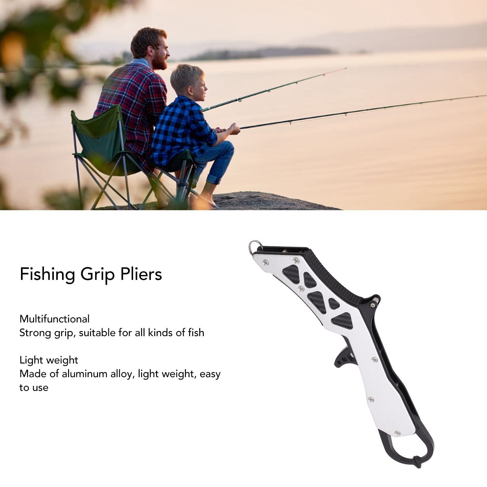 Professional Fish Holder , Fish Lip Gripper , Fish Holder Control Accessories Portable Lightweight Aluminium Alloy Loading Capacity Fishing Tool(Silver) , fish gripper fish scale fish lip gripper fish