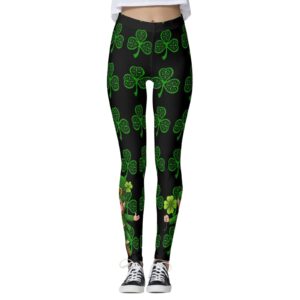 st. patricks day funny yoga pants women's green paddystripes good luck pants print leggings pants for yoga