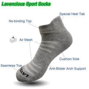 Lavencious Cushioned Low Cut Running Ankle Athletic Socks for Women, 6 Pairs, Sock Size 9-11, Shoe Size 6-10(Multi-Color)