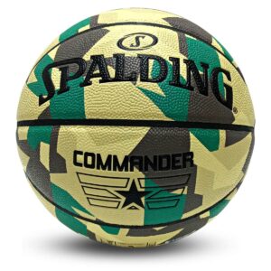 spalding commander poly series, premium rubber indoor and outdoor basketball, size 7