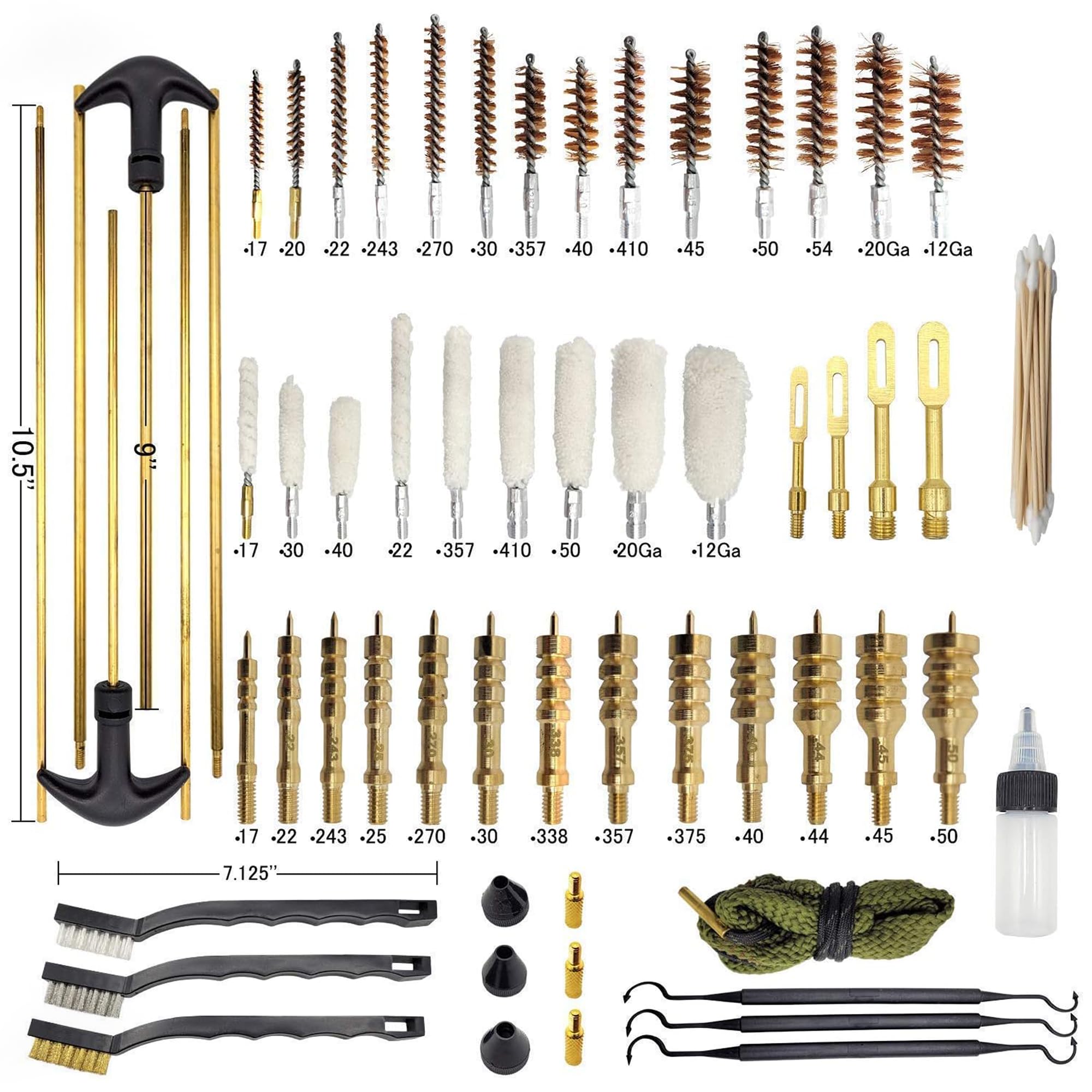 GuardTech Plus Upgraded Universal Gun Cleaning Kit - Handgun, Pistol and Rifle Cleaning Kit - 9mm Included. Has All The Gun Cleaning Tools Needed for Any Caliber. Gun & Firearm Cleaning Kit