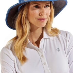 Coolibar UPF 50+ Men's Women's Fore Golf Hat - Sun Protective (Medium/Large- Blue Digital Camo)