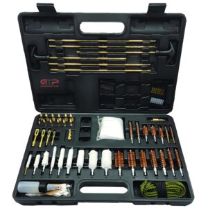 guardtech plus upgraded universal gun cleaning kit - handgun, pistol and rifle cleaning kit - 9mm included. has all the gun cleaning tools needed for any caliber. gun & firearm cleaning kit