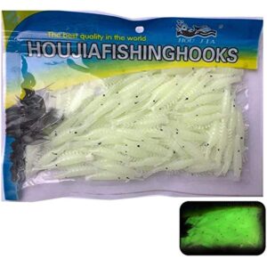 100pcs 4.8cm soft fishing lure baits, luminous shrimp fishing lure, shad baits worm glow, simulated scented micro bait for bass trout crappie, freshwater saltwater fishing, fishing gears accessories