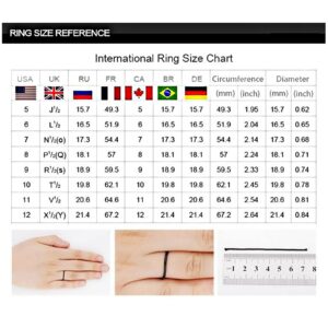 2Pcs Women Engagement Rings Square Cut Princess CZ Simulated Diamond Ring Set Wedding Bands Elegant Jewelry (Silver, 8)