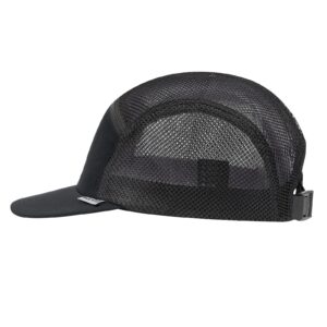 Croogo 5 Panel Short Bill Cap Flat Brim Mesh Baseball Caps Trucker Hat Cooling Breathable Quick Dry Sport Hats,Black-GD16