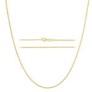 kisper gold cable link chain necklace – thin, dainty, gold-plated 925 sterling silver jewelry for women & men with lobster claw clasp – made in italy, 20"