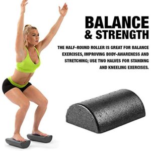 MACIMO 1Pair 30cm Half Round Foam Roller for Yoga Sport Balance Pad Yoga Blocks