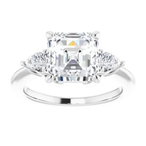 3 ct asscher cut vvs1 colorless moissanite engagement ring set, wedding/bridal ring set, 925 sterling silver vintage antique anniversary classic ring set gifts for woman (4)