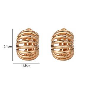 Gold Filigree Hoop Clip On Earrings Lightweight Hoop Earrings Clip Earrings for Women