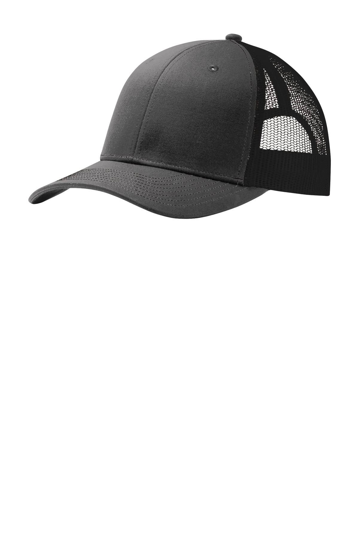 Port Authority Snapback Trucker Cap. C112, Grey Steel/ Black, OSFA