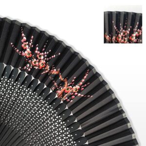 lelamp chinese style hand fan red black vintage hand fan folding fans dance wedding party favor chinese dance party folding bamboo fans