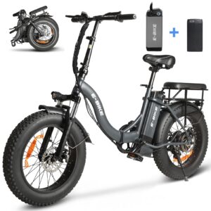 aiwargod folding electric bike for adults, 750w electric bicycle with 36v 22.5ah dual removable battery, 20" fat tire foldable ebike with 7-speed gears, 30mph step through ebike