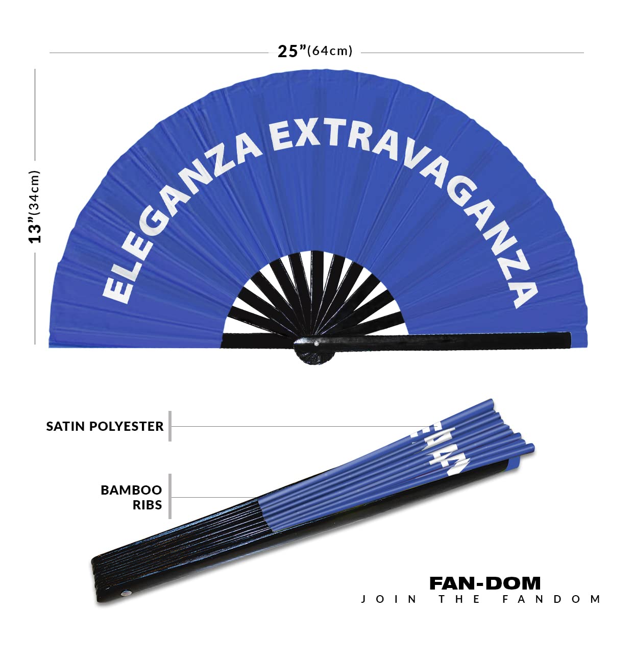 Eleganza Extravaganza Hand Fan Foldable Bamboo Circuit Hand Fan Funny Gag Slang Words Expressions Statement Gifts Festival Accessories Rave Handheld Circuit Event Fan Clack Fans (Blue)