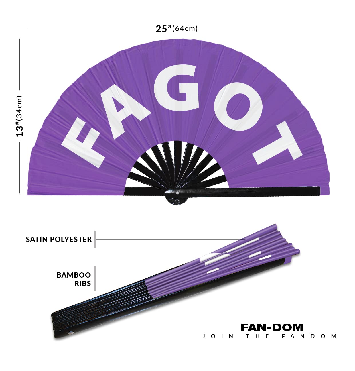 Fagot Hand Fan Foldable Bamboo Circuit Hand Fan Funny Gag Slang Words Expressions Statement Gifts Festival Accessories Rave Handheld Circuit Event Fan Clack Fans (Purple)