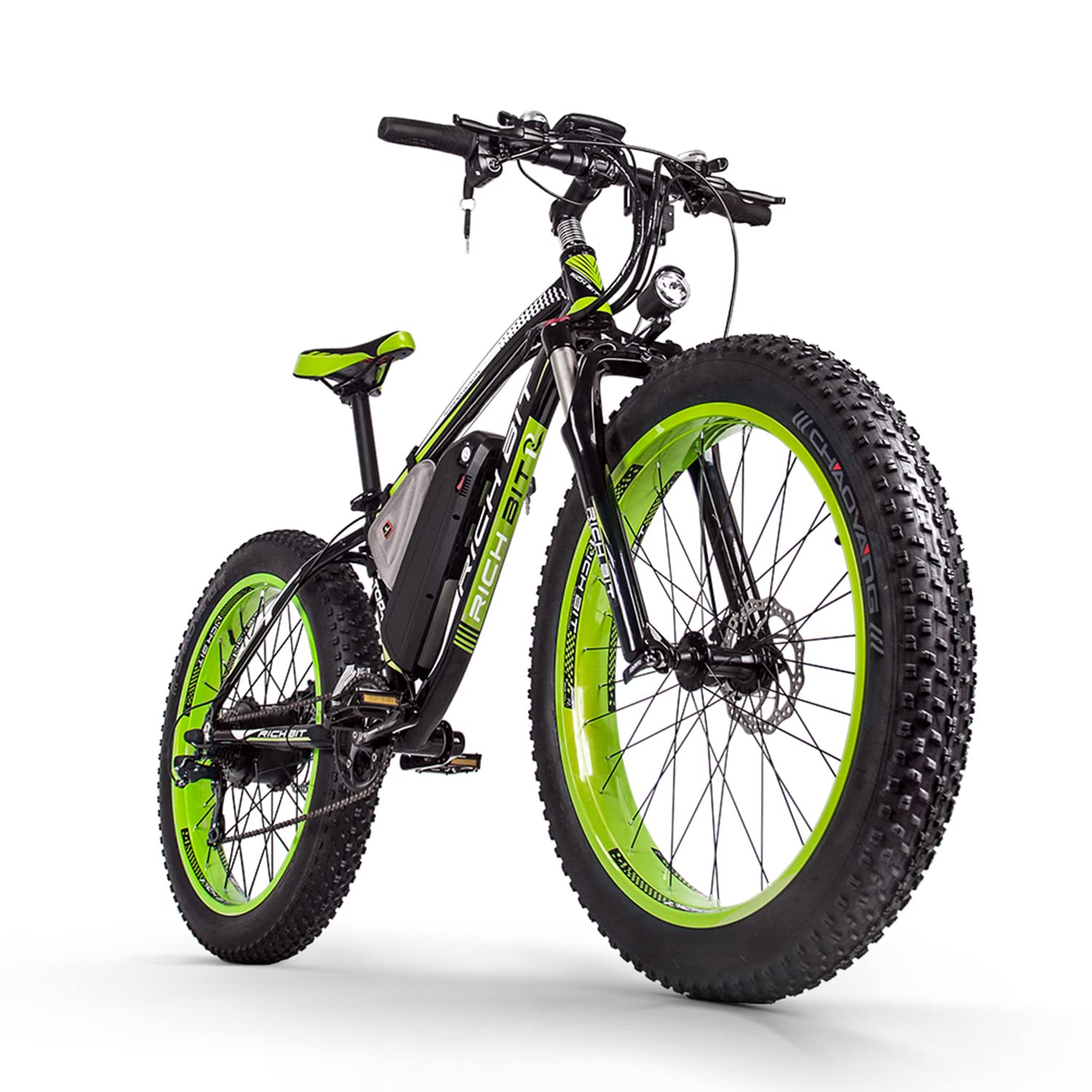 1000W Electric Bike for Adults 26"*4.0 Fat Tire Removable 48V 12.5Ah Battery Lockable Suspension Fork Electric Mountain Bike/Bicycle with 21 Speed Gear Green