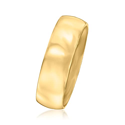 Ross-Simons 6mm 18kt Gold Over Sterling Comfort-Fit Ring. Size 8