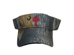 hunter hunting camouflage camo south carolina palmetto red crimson visor hat