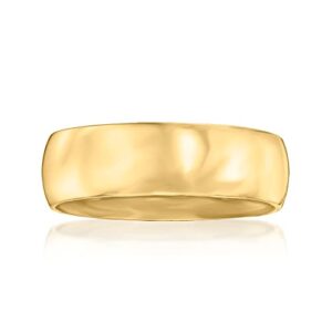 ross-simons 6mm 18kt gold over sterling comfort-fit ring. size 8