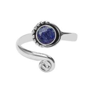 Blue Sapphire Stone Toe Ring 925 Sterling Silver Ring Feet Body Jewellery Handame Toe Ring Gemstone Adjustable Toering For Girls Women Gift Jewellery Blue Sapphire Stone Ring Midi Ring