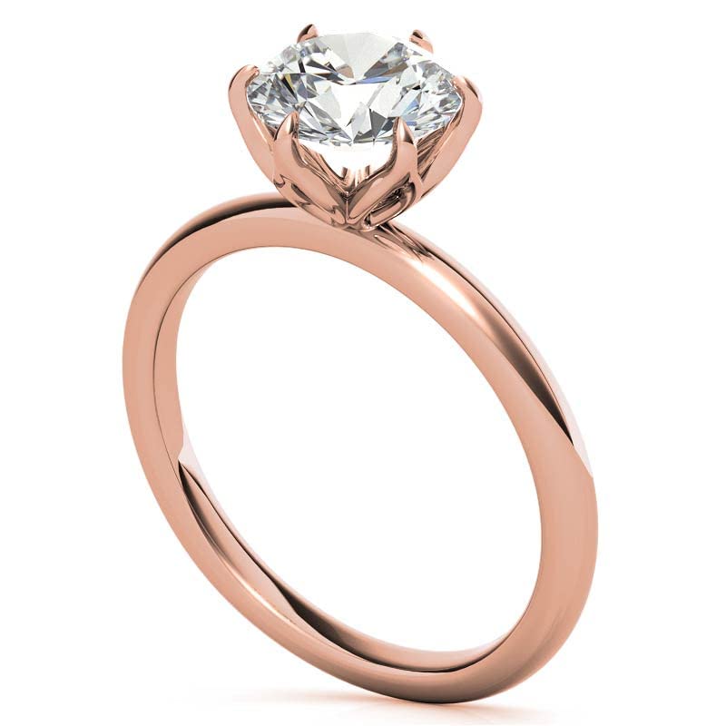 10K Solid Rose Gold Handmade Engagement Ring 2.50 CT Round Cut Moissanite Diamond Solitaire Wedding/Bridal Ring Set for Women/Her, Fancy Ring Gift for Her