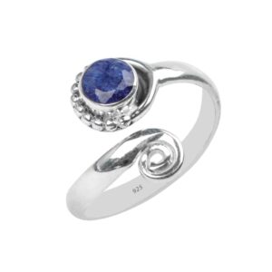 blue sapphire stone toe ring 925 sterling silver ring feet body jewellery handame toe ring gemstone adjustable toering for girls women gift jewellery blue sapphire stone ring midi ring