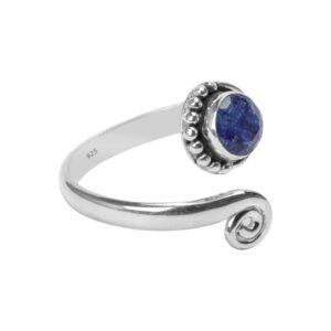 Blue Sapphire Stone Toe Ring 925 Sterling Silver Ring Feet Body Jewellery Handame Toe Ring Gemstone Adjustable Toering For Girls Women Gift Jewellery Blue Sapphire Stone Ring Midi Ring