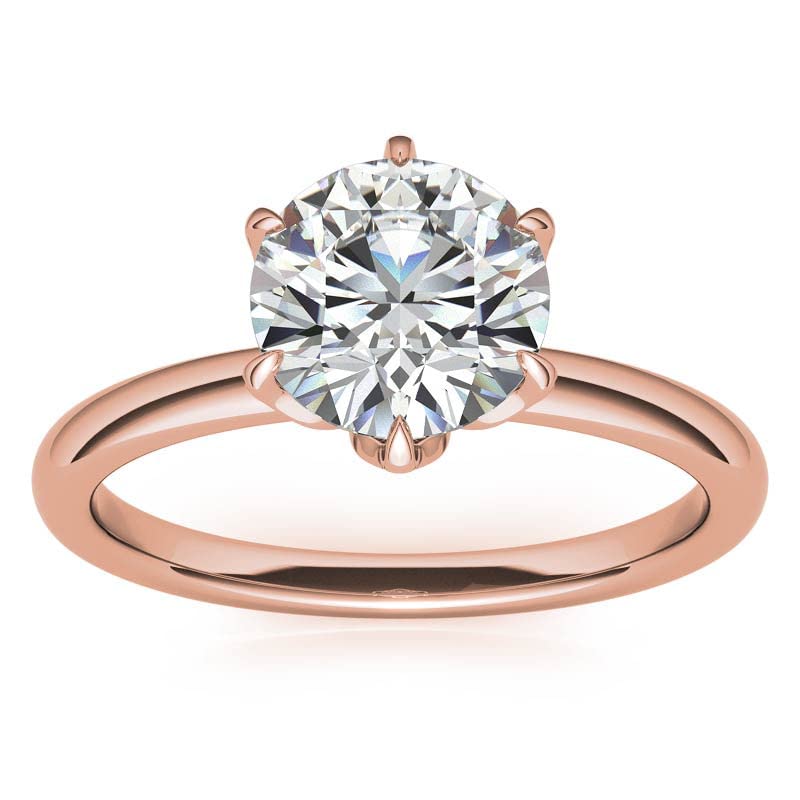 10K Solid Rose Gold Handmade Engagement Ring 2.50 CT Round Cut Moissanite Diamond Solitaire Wedding/Bridal Ring Set for Women/Her, Fancy Ring Gift for Her