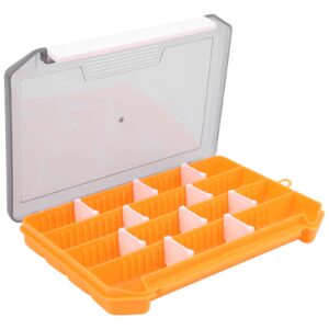 yuecoom fishing tackle storage, single‑layer insert lure box fishing tackle box, fishing utility box with removable dividers (orange)