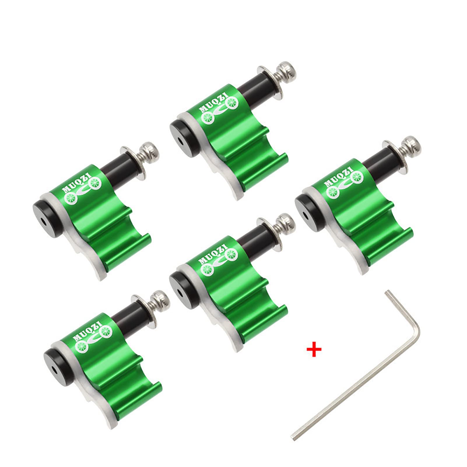 5pcs Bicycle Cable Guide, Bike Oil Tube Fixed Hose Wire Clips Clamps with Wrenches for MTB Road Bike Brake Derailleur Shift Cables (Green)