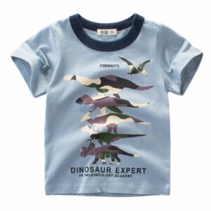 gaoqi boys blouse t-shirt casual short sleeve shirts baby kids tee camouflage crewneck dinosaur toddler boys tops ice (blue, 5-6 years)