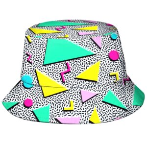 80s 90s outfit for women men, 80s 90s bucket hats fashion sun cap packable outdoor rave accessories fisherman hat for women men