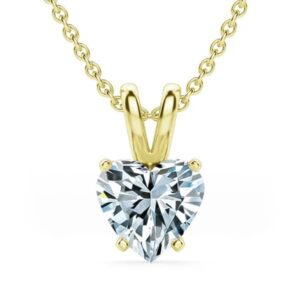 the diamond deal vs1-vs2 clarity .25ct(1/4 cttw) cttw lab-grown heart shape solitaire diamond pendant necklace womens |14k yellow gold with 18" chain