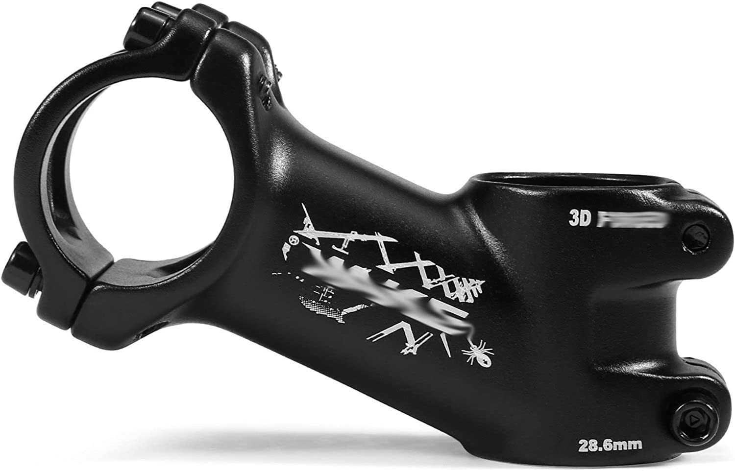 ZECHAO Mountain Bike Stem,Aluminum Alloy Mountain Handlebar Bike Cycling Road Bike Clamp Stem 31.8MM Shock Resistant Handlebar Stem Bike Stem (Color : Black, Size : 25 Degrees 100mm)