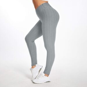 Leggings for Women High Waist Scrunched Booty Leggings Tummy Control Hip Lifting Workout Sport Tights Yoga Pants Grey