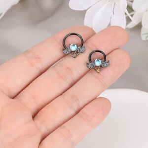 Longbeauty 16G Septum Clicker Ring Angels and Demons Nose Rings Hoops Ear Cartilage Daith Tragus Earrings Nose Piercing Jewelry for Women Men