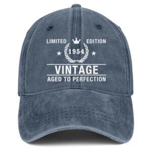 70th birthday gifts for men hats vintage 1954 blue baseball cap