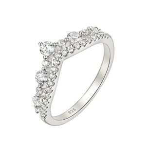 wuziwen vintage crown eternity ring wedding bands for women 925 sterling silver cubic zirconia sz 9.25