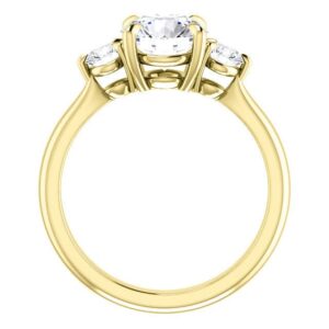 10K Solid Yellow Gold Handmade Engagement Ring 1.50 CT Round Cut Moissanite Diamond Solitaire Wedding/Bridal Ring Set for Women/Her, Surprise Ring Gifts for Her