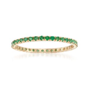 rs pure by ross-simons 0.33 ct. t.w. gemstone eternity band in 14kt yellow gold